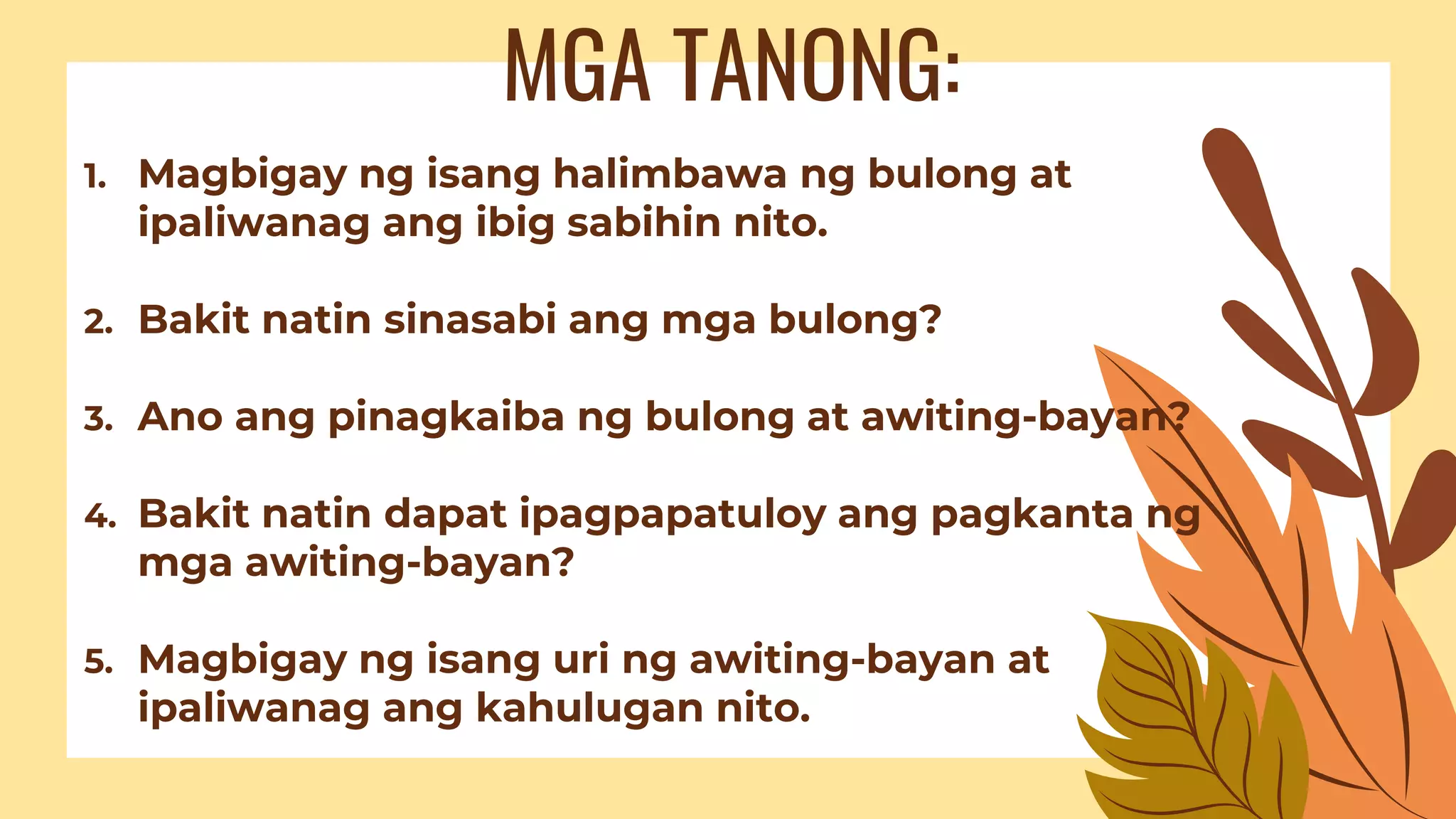 BULONG AT AWITING BAYAN | PPTX