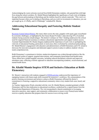PA Secretary of Education Dr. Khalid Mumin Spotlights Educational ...
