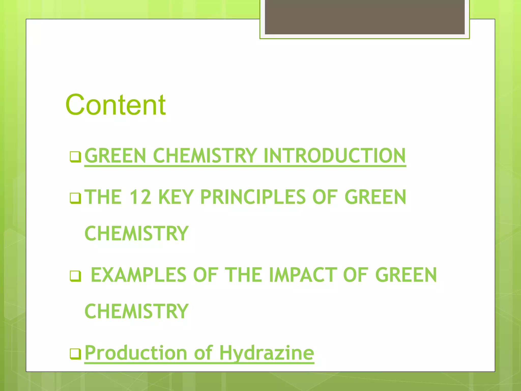 GREEN CHEMISTRY | PPTX