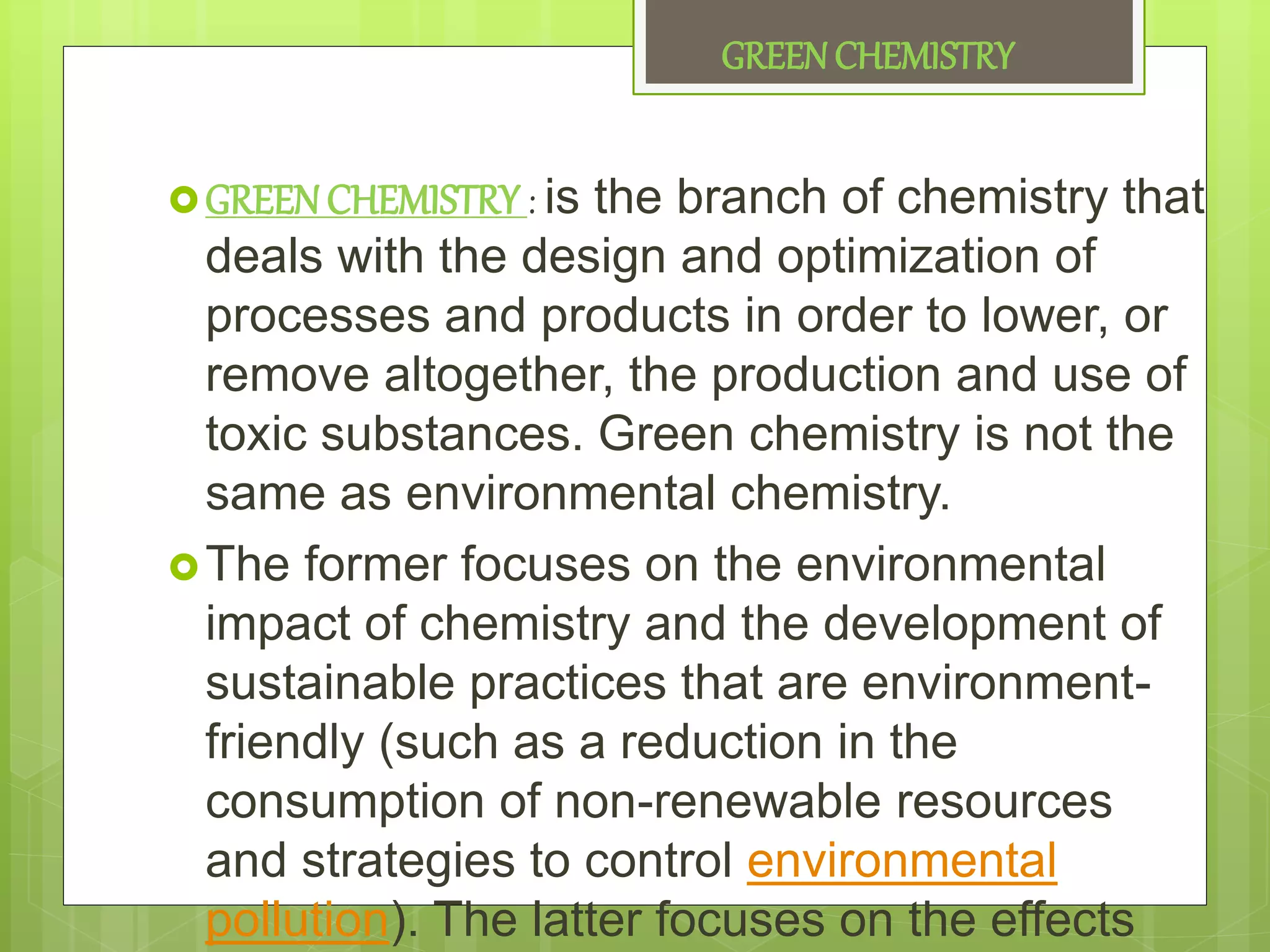GREEN CHEMISTRY | PPTX