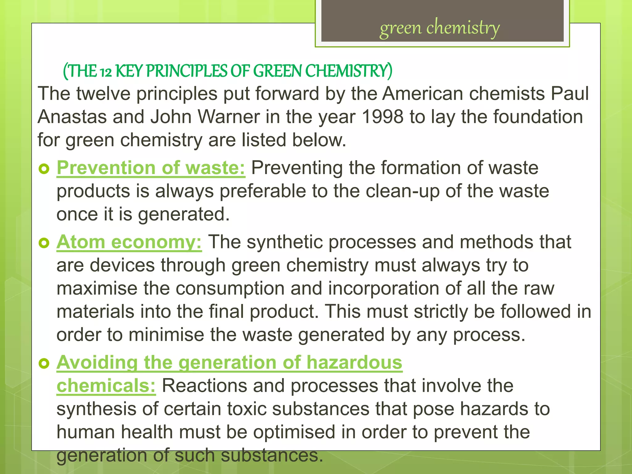 GREEN CHEMISTRY | PPTX
