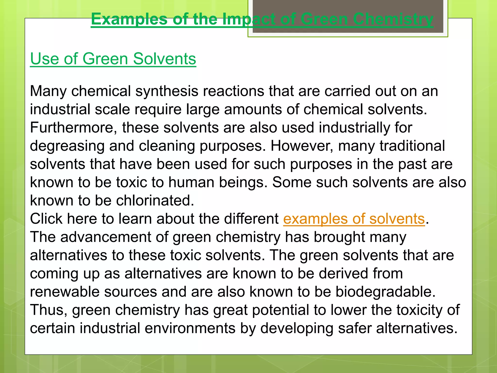 GREEN CHEMISTRY | PPTX