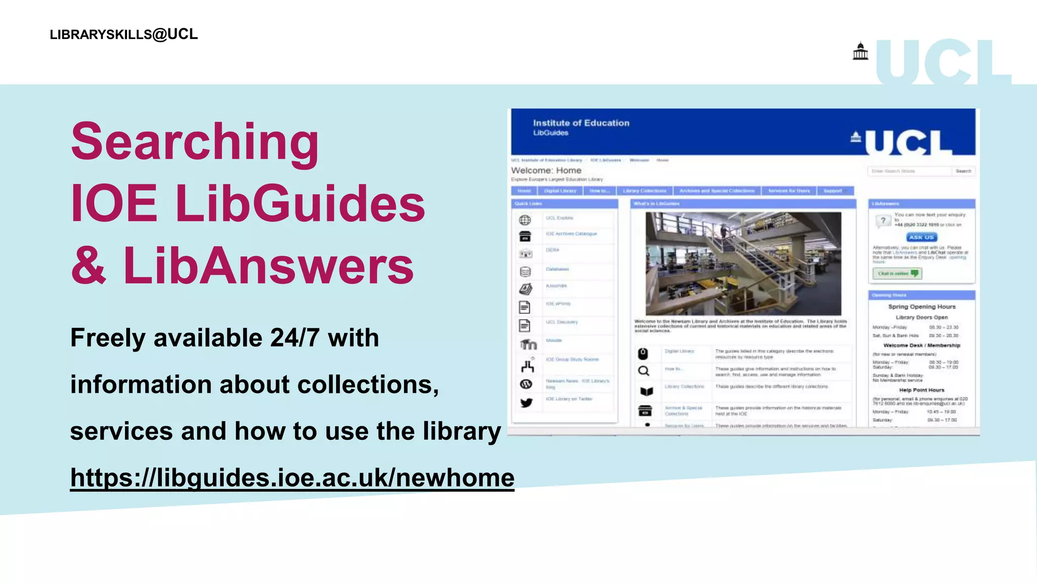 Getting Started at UCL Institute of Education Library