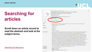 Getting Started at UCL Institute of Education Library | PPT