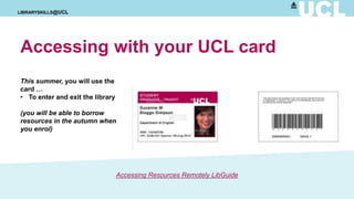 Getting Started at UCL Institute of Education Library | PPT