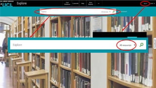 Getting Started at UCL Institute of Education Library | PPT