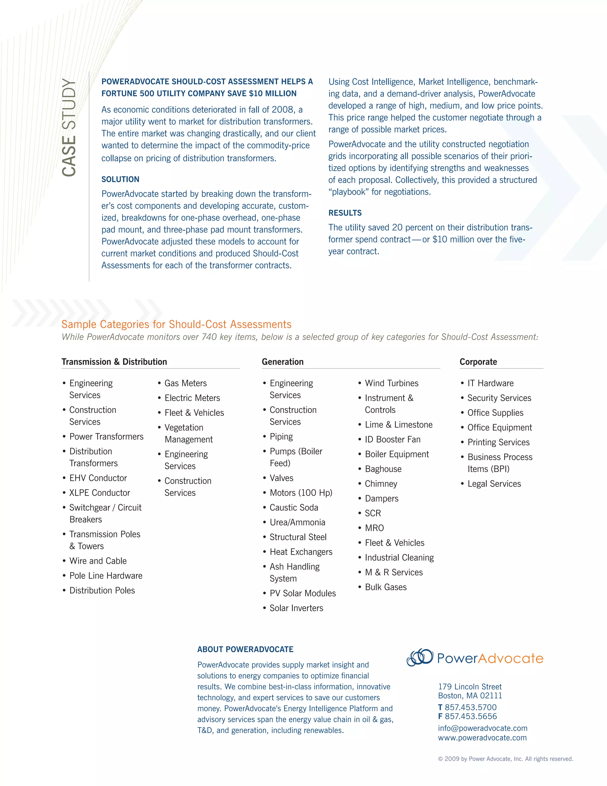PowerAdvocate Should-Cost Assessment | PDF