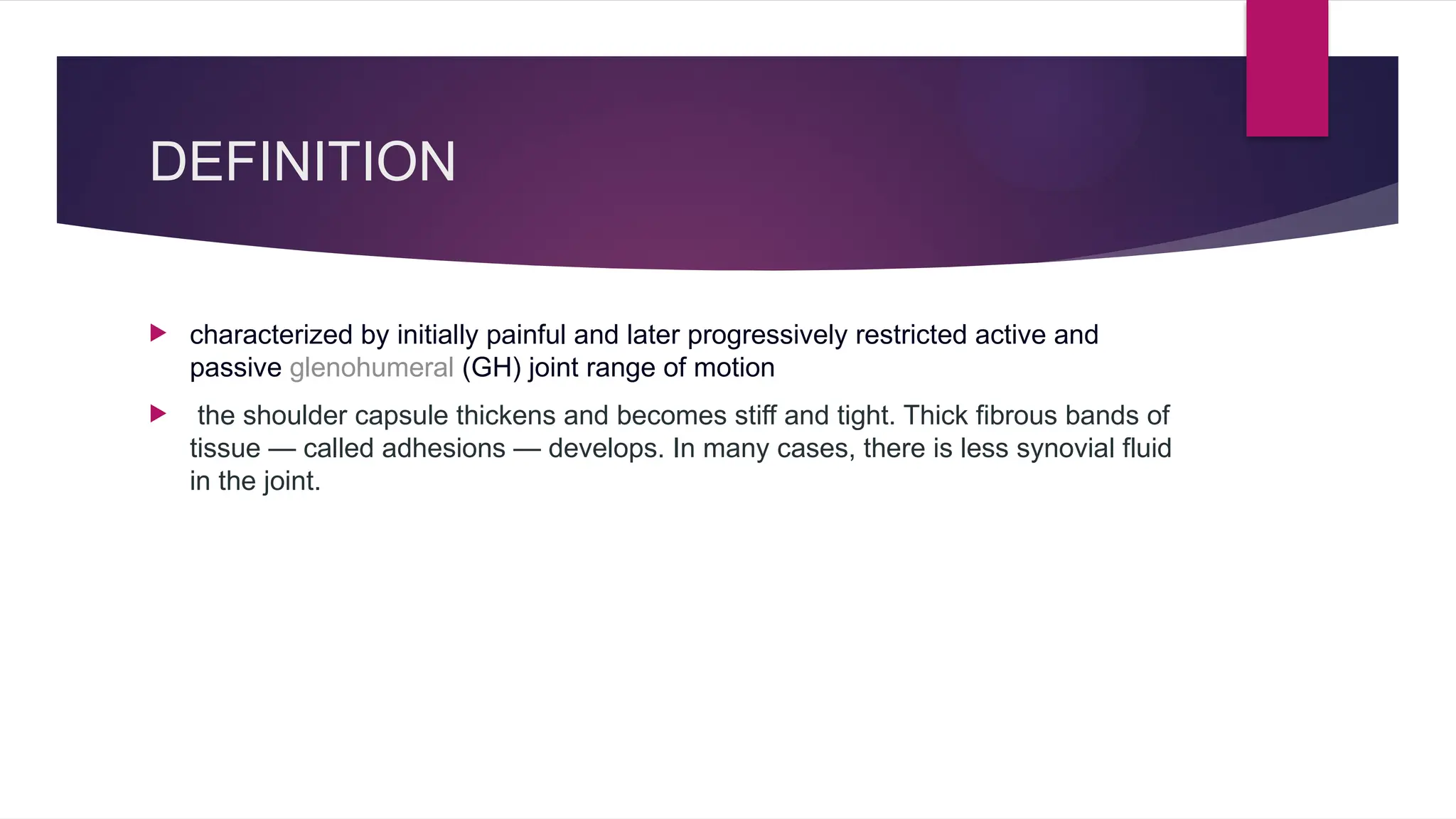 PERIARTHRITIS SHOULDER EXPLAINED IN DETAIL | PPTX