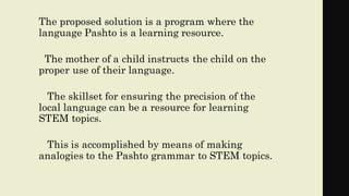 The Pashto Language as a Learning Tool for STEM | PDF