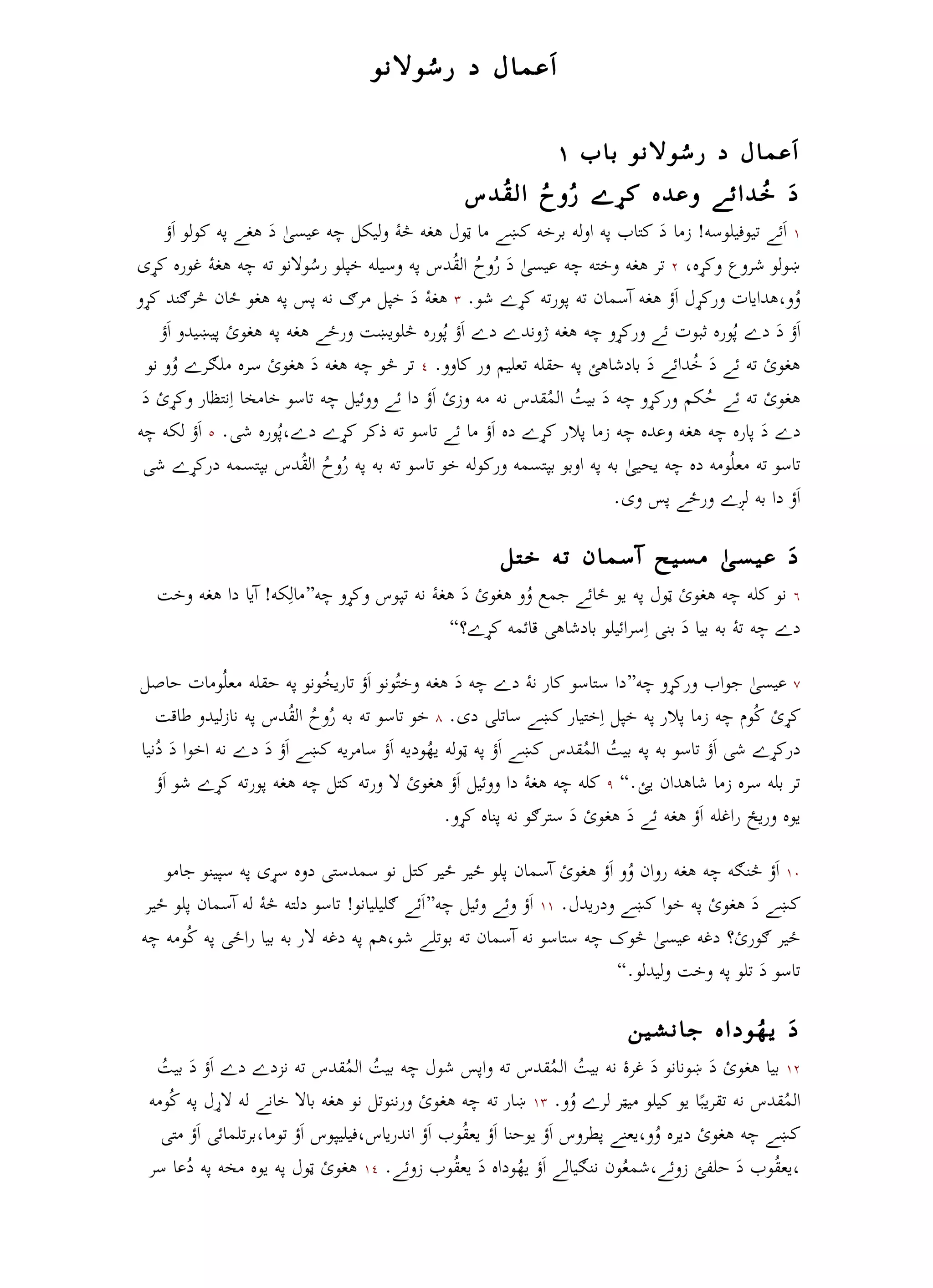 Pashto bible injil new testament acts | PDF