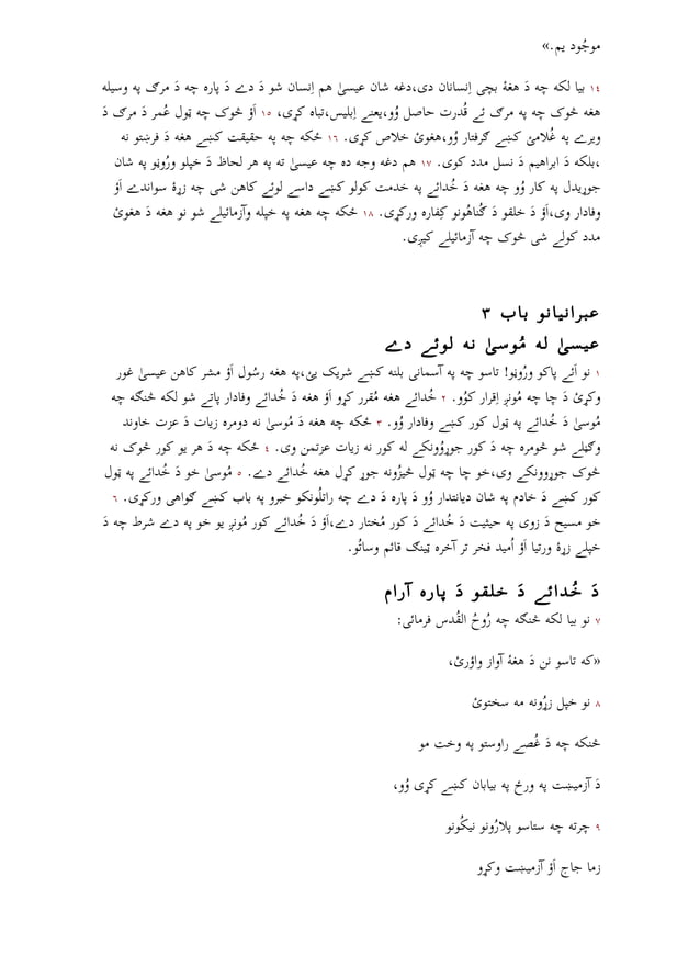 Pashto bible injil new testament hebrews | PDF