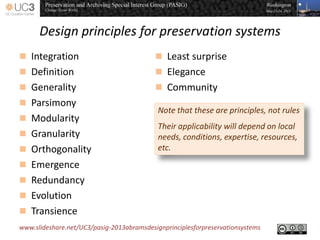 Design Principles for Digital Preservation Systems | PPT