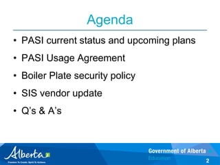 Implementation of the PASI Usage Agreement | PPTX