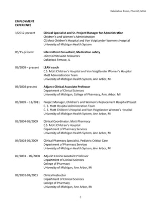 Pasko,deborah cv.04.14 for linkedin pdf | PDF