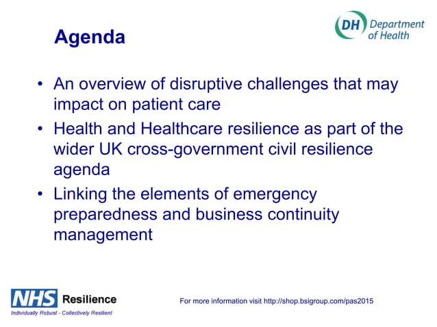 PAS 2015: The Disruptive Challenges facing the NHS, Dr Penny Bevan CBE ...