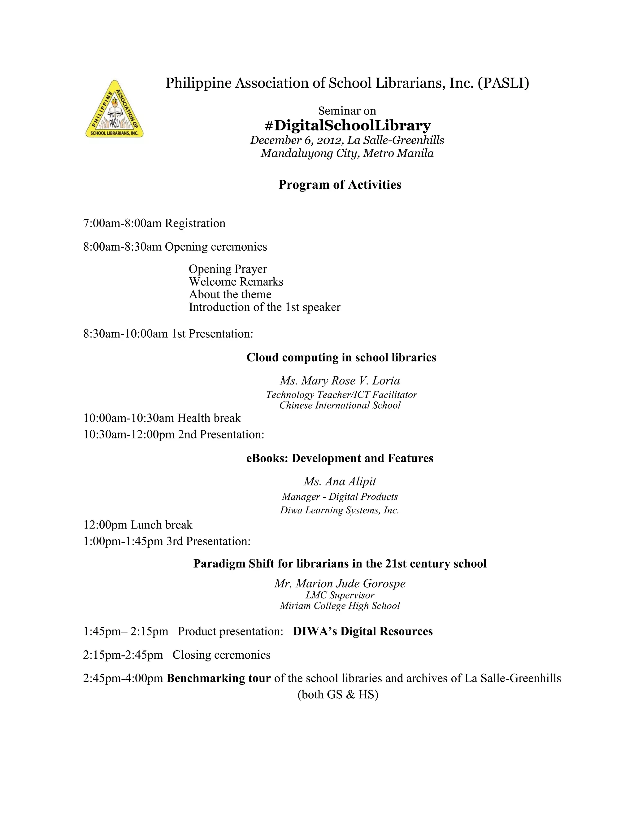 Pasli invitation-and-program | PDF