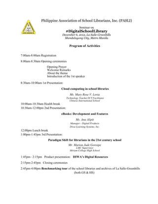 Pasli invitation-and-program | PDF