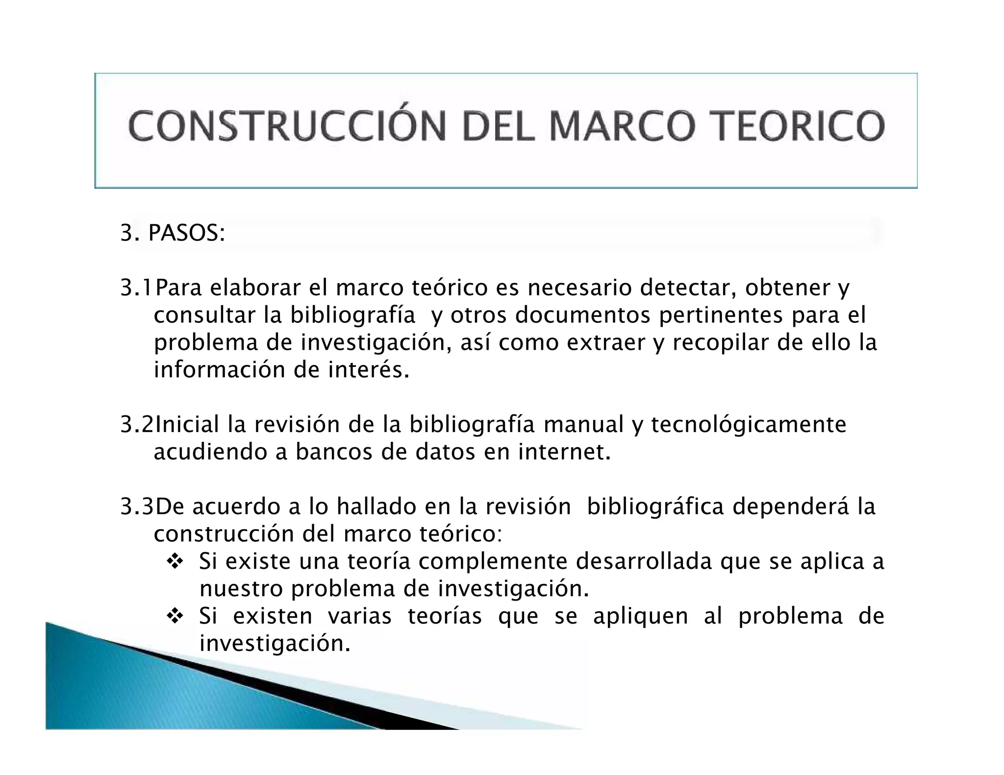 Pasos para construir un marco teorico | PPT