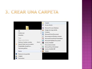 Pasos para crear una carpeta en el escritorio