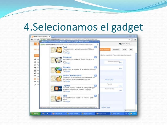 "Cuaderno de trabajo de Yessiel Arenas Camero": como activar un gadget ...