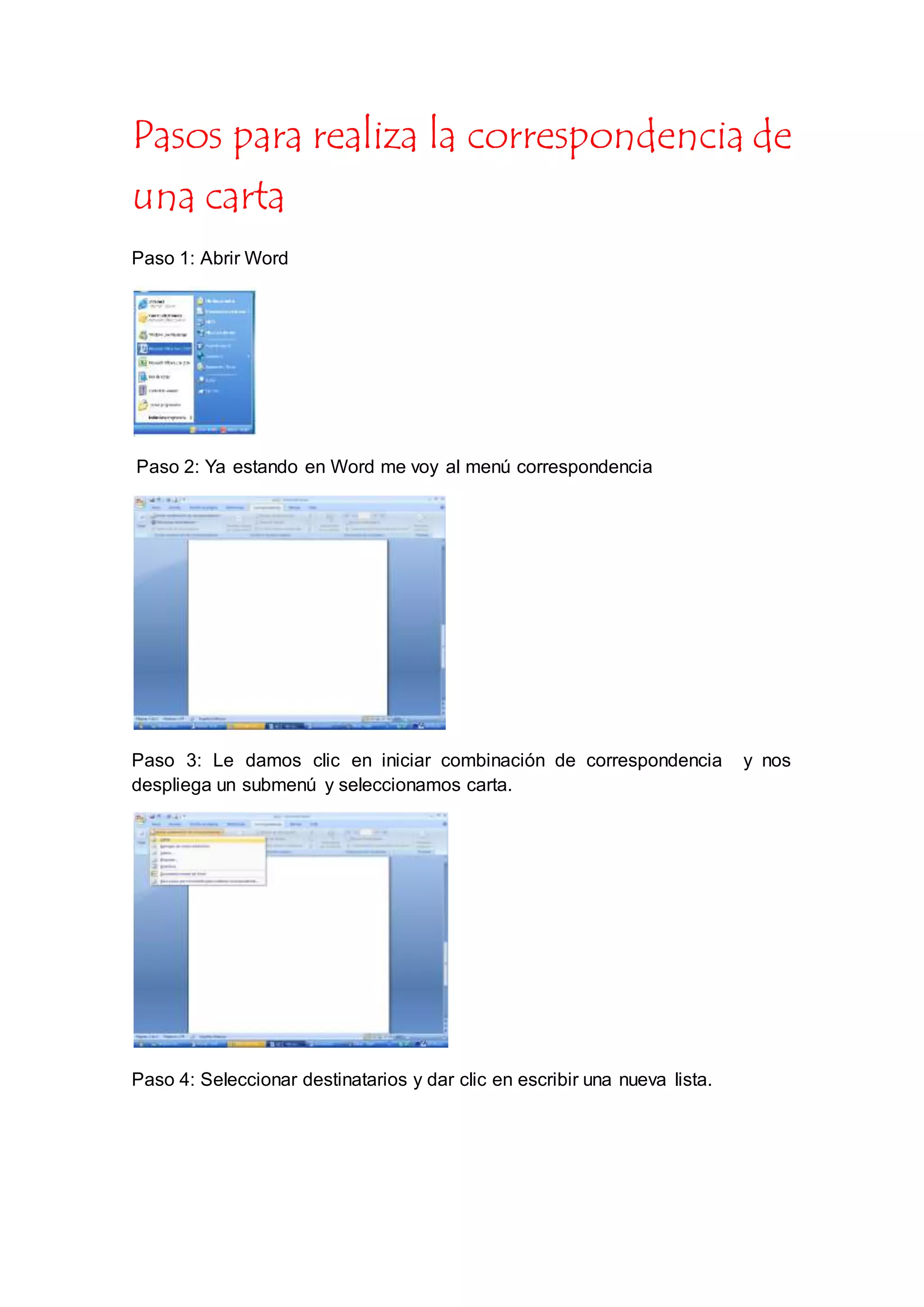 Pasos para realiza la correspondencia de una carta | PDF