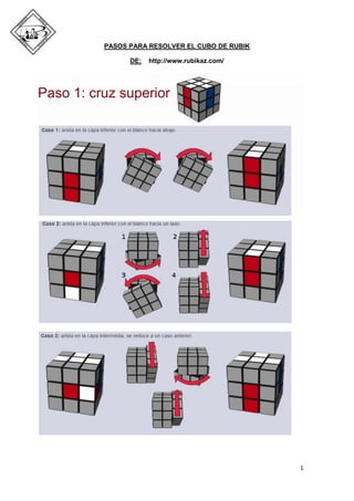 Pasos para resolver el cubo de rubik | PDF