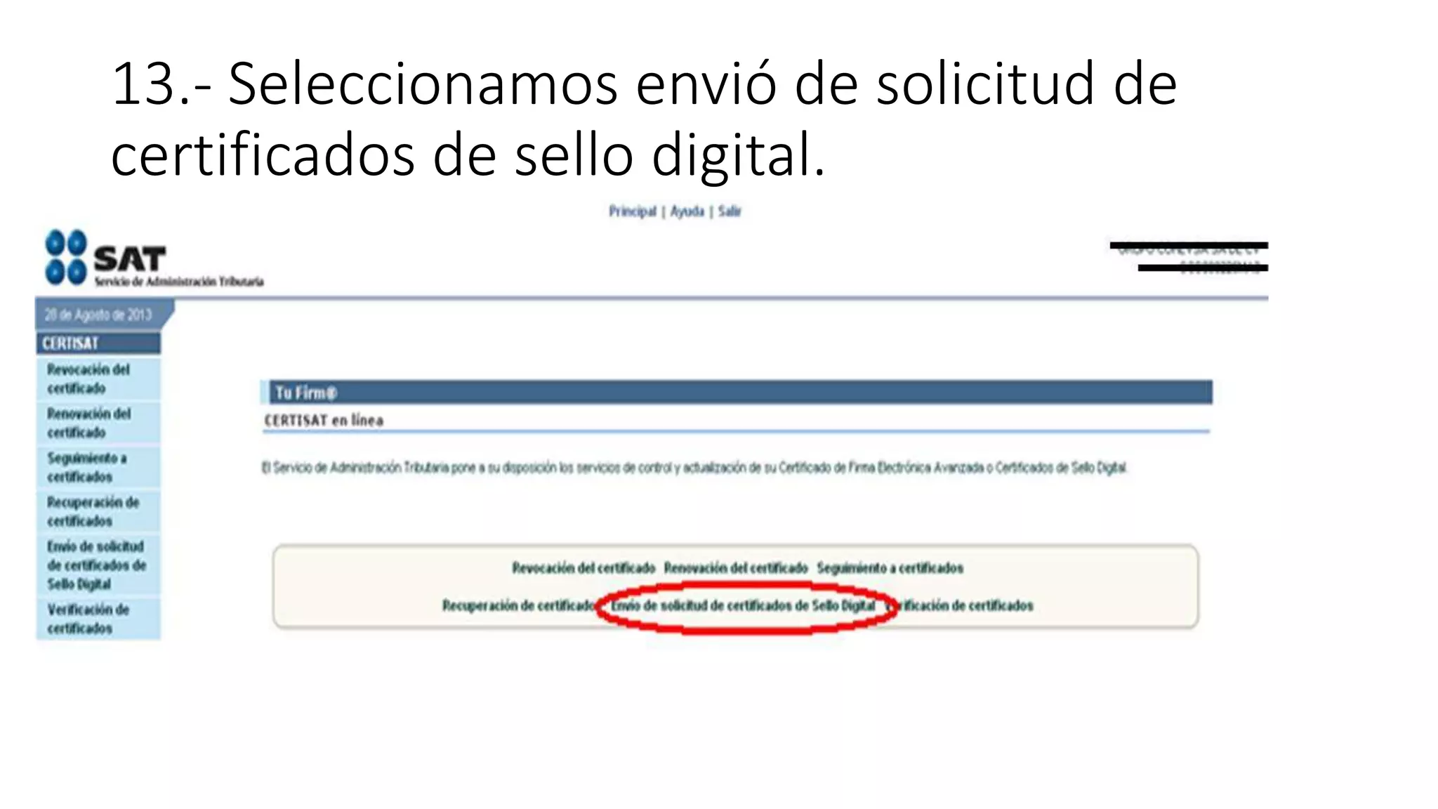 Pasos para tramitar certificado de sello digital | PPT