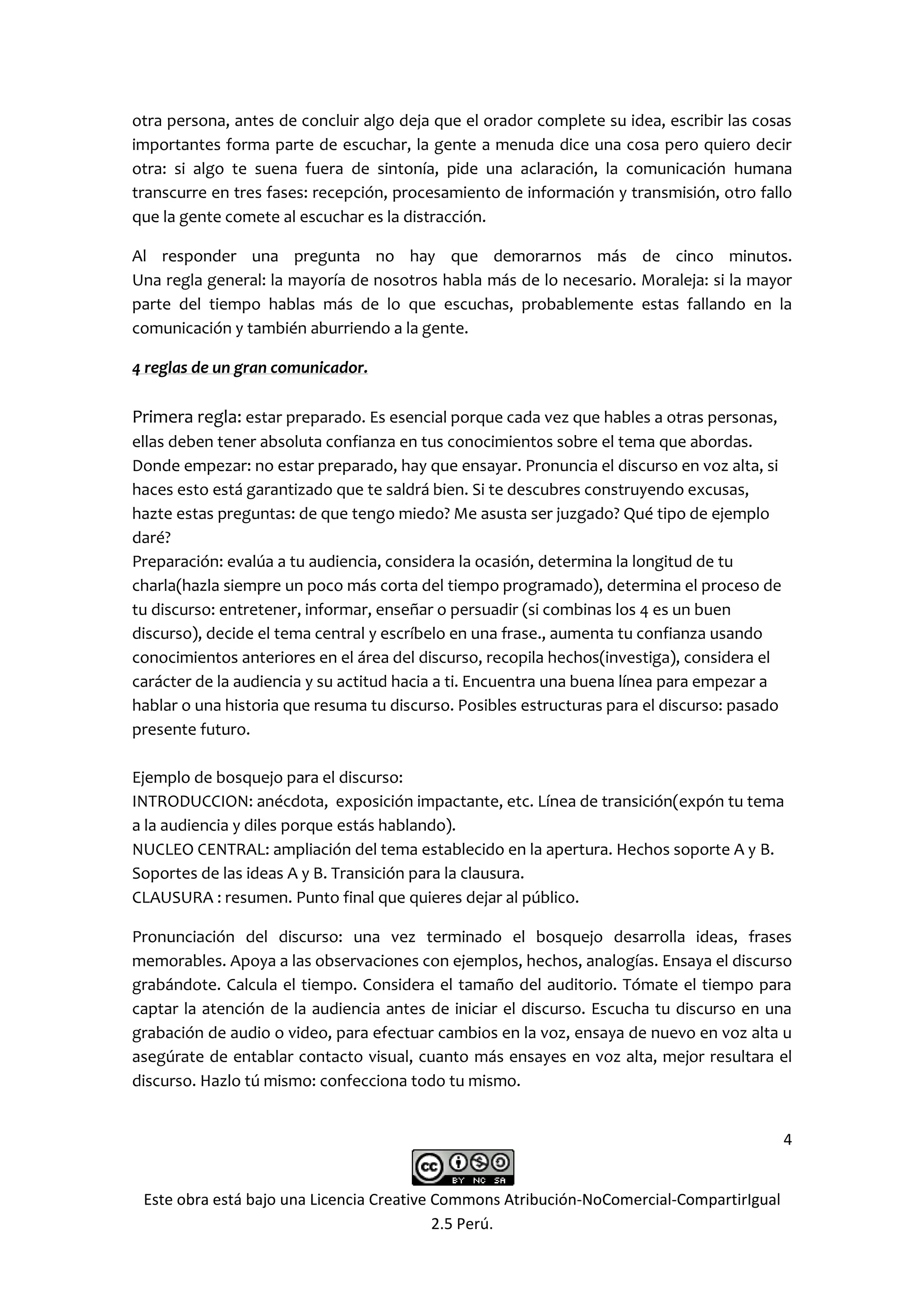 Pasos para un buen speech | DOCX