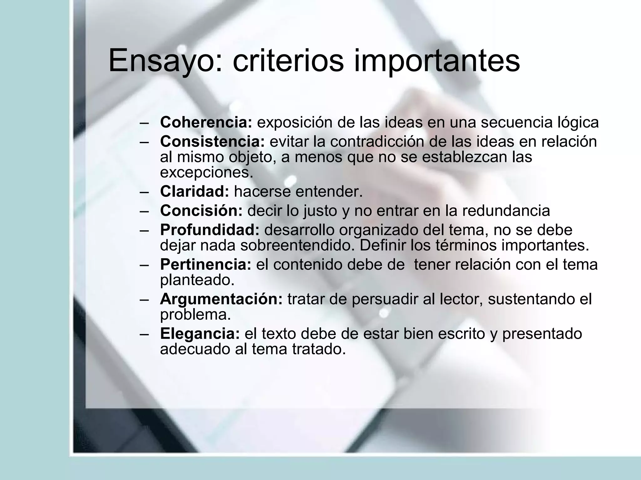 Pasos y como elaborar un ensayo | PPT