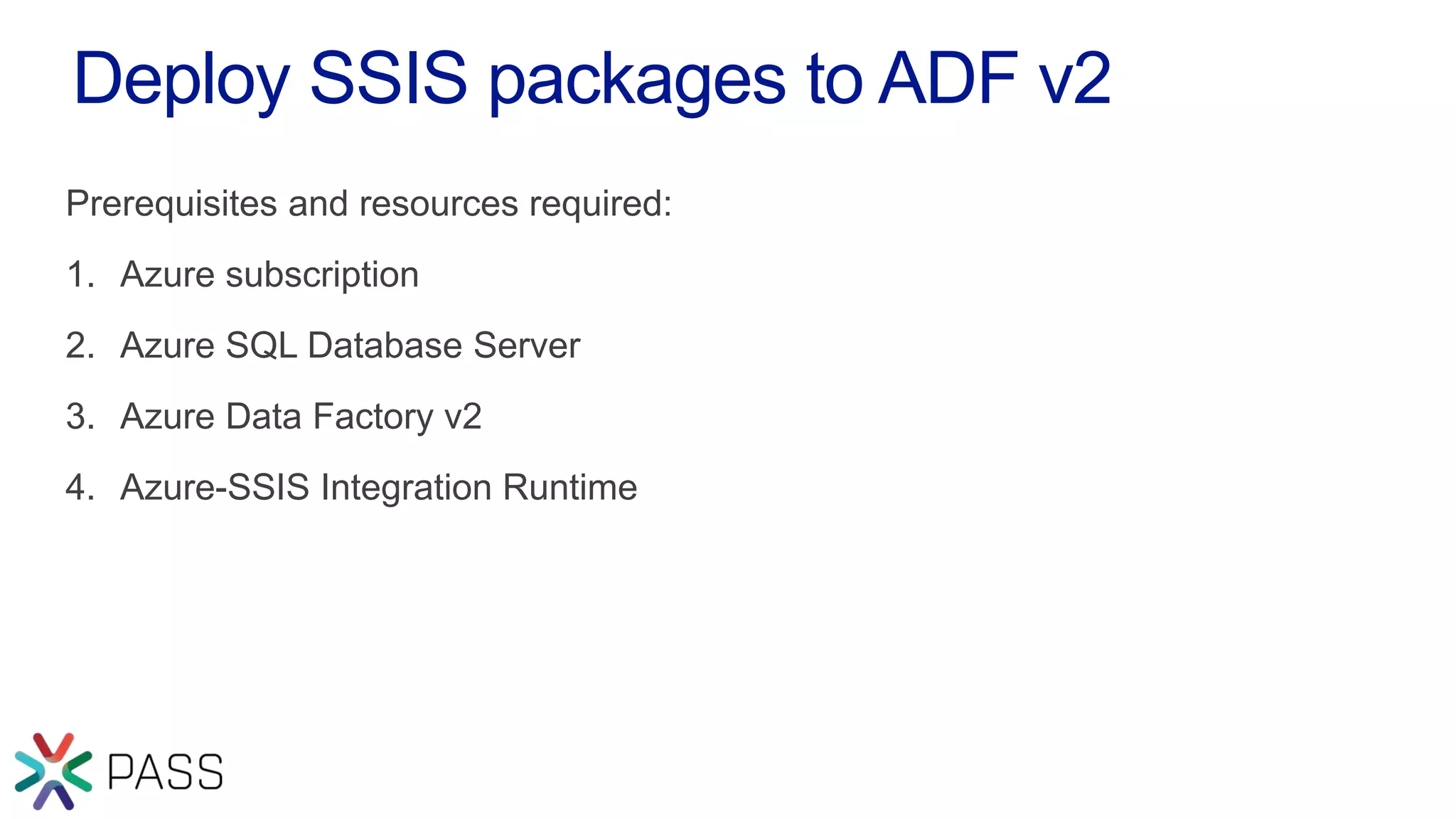 Lift SSIS package to Azure Data Factory V2 | PPTX