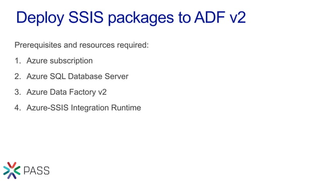 Lift SSIS package to Azure Data Factory V2 | PPTX