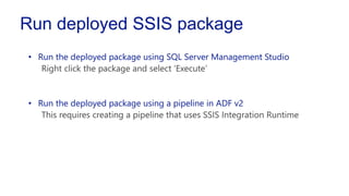 Lift SSIS package to Azure Data Factory V2 | PPTX