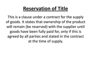Aspects of business and contract law | PPTX
