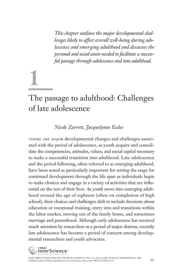 Passage of adulthood | PDF