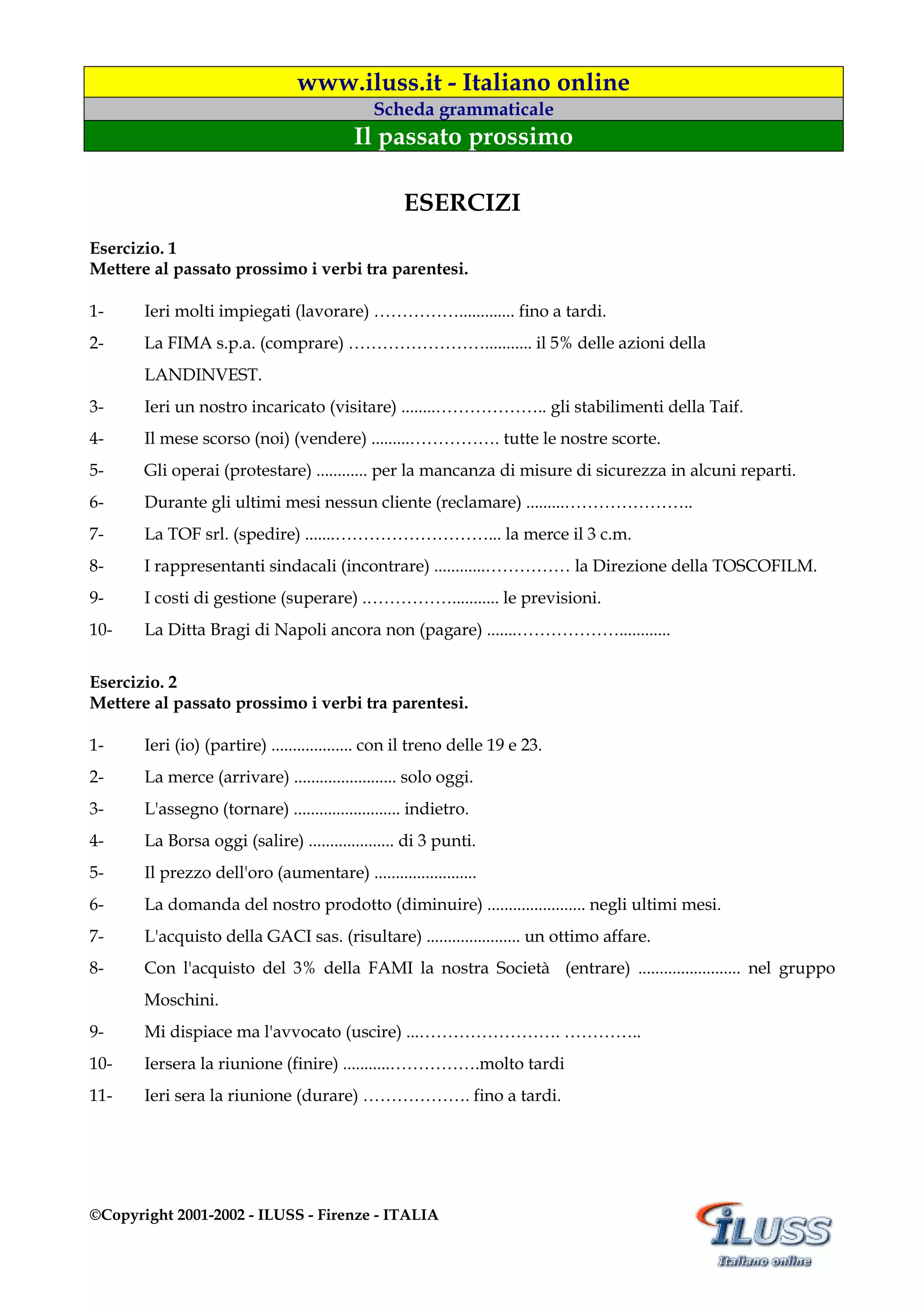Passato Prossimo | PDF