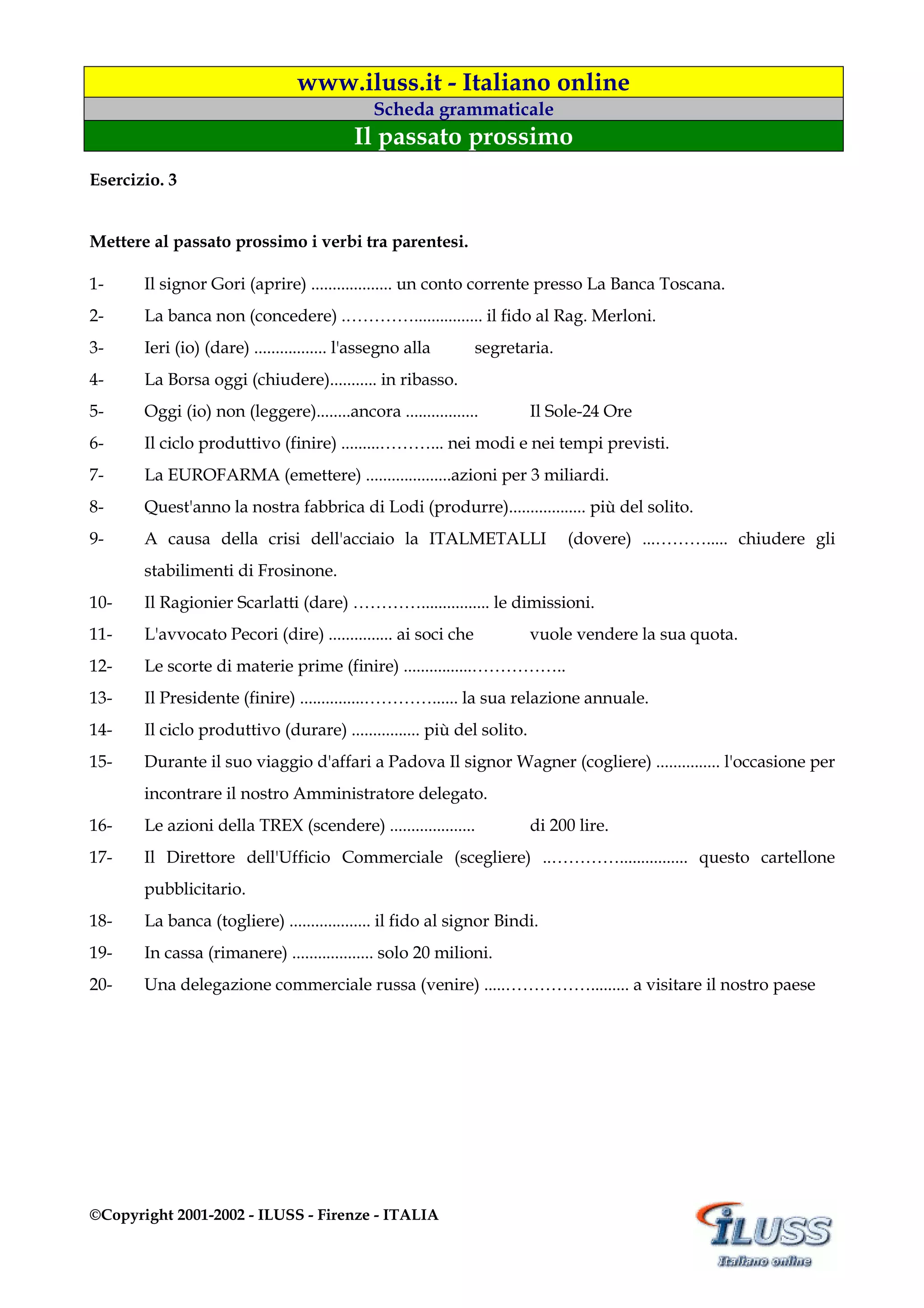 Passato Prossimo | PDF