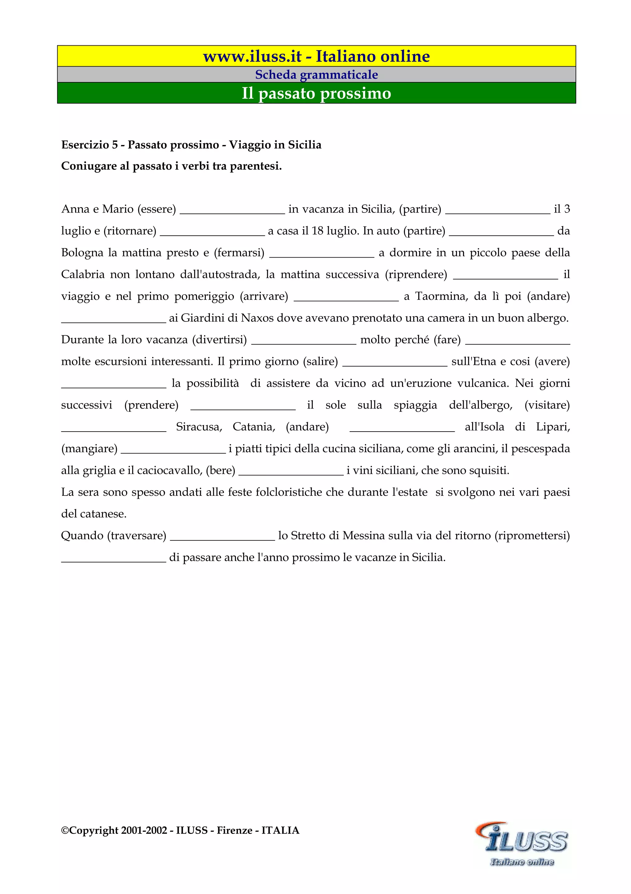 Passato Prossimo | PDF