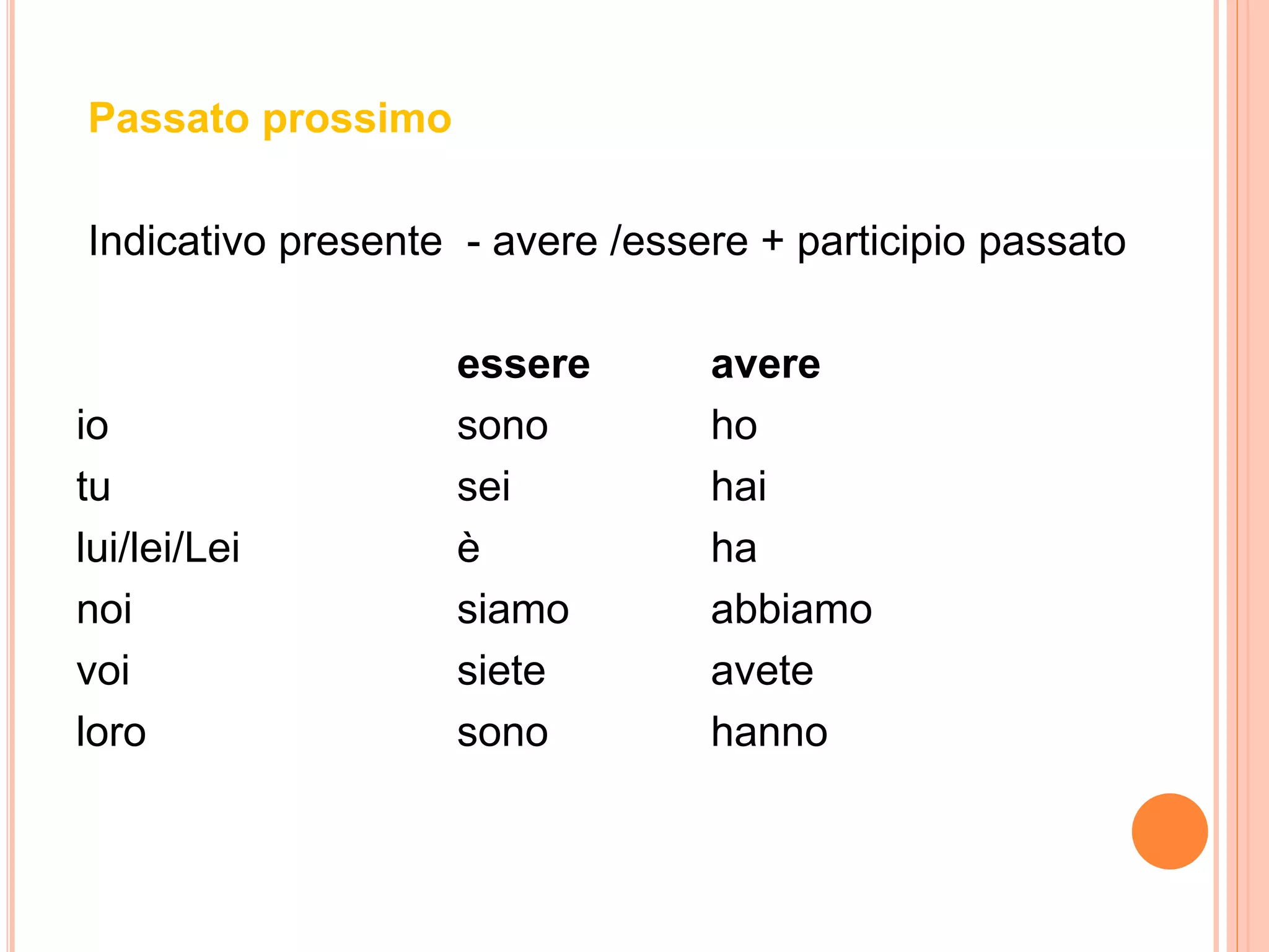Passato prossimo | PPTX | Television | Entertainment
