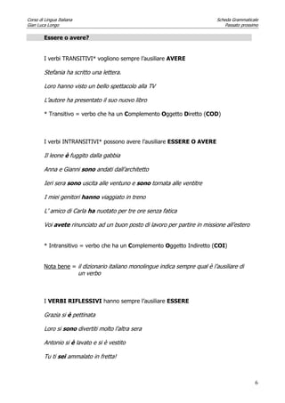 Passato prossimo spiegazione esercizi | PDF | Educational Assessment ...