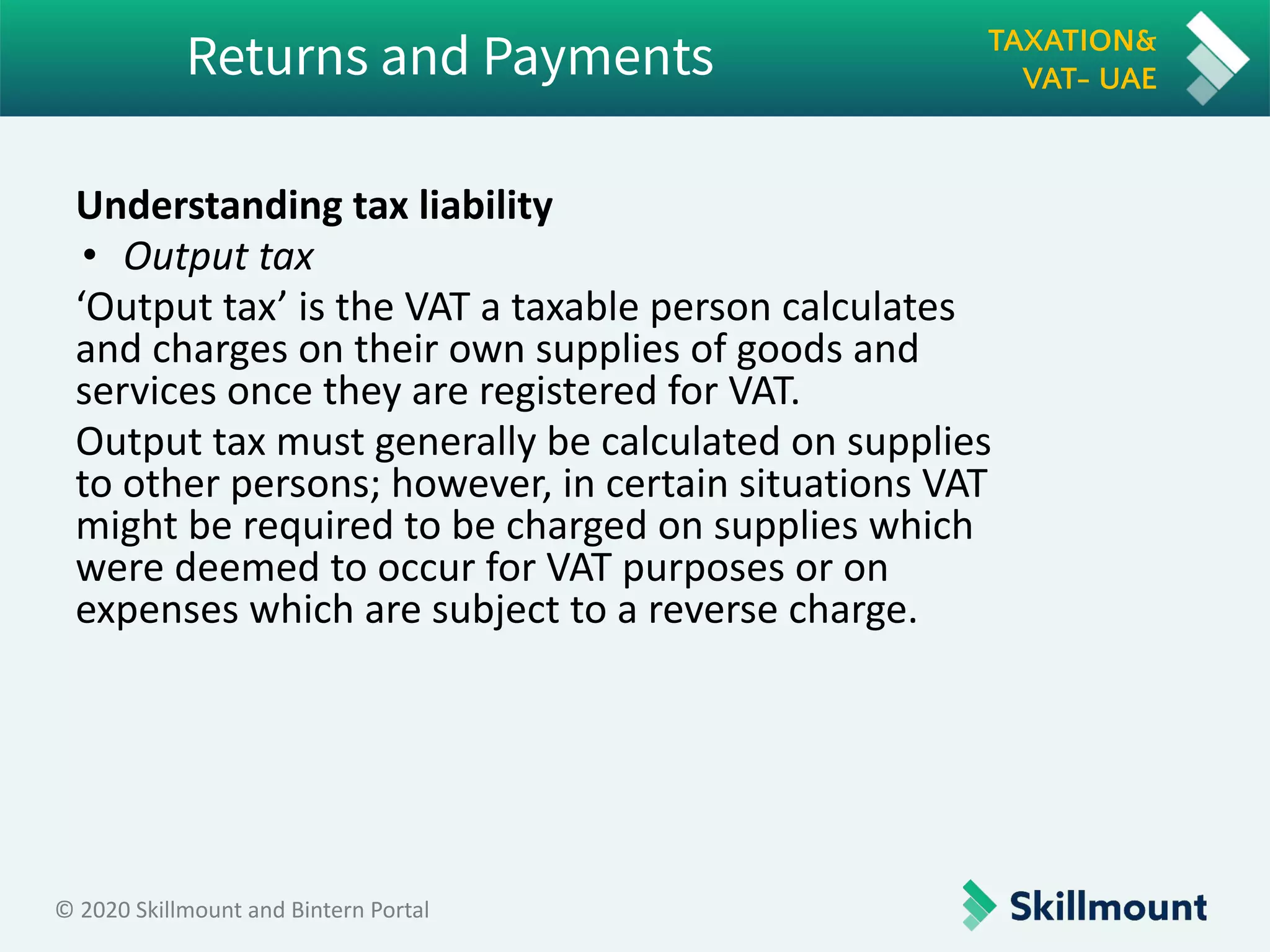 Passcard - Chapter 11: Returns and Payments | Taxation & VAT - UAE ...