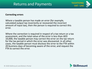 Passcard - Chapter 11: Returns and Payments | Taxation & VAT - UAE ...
