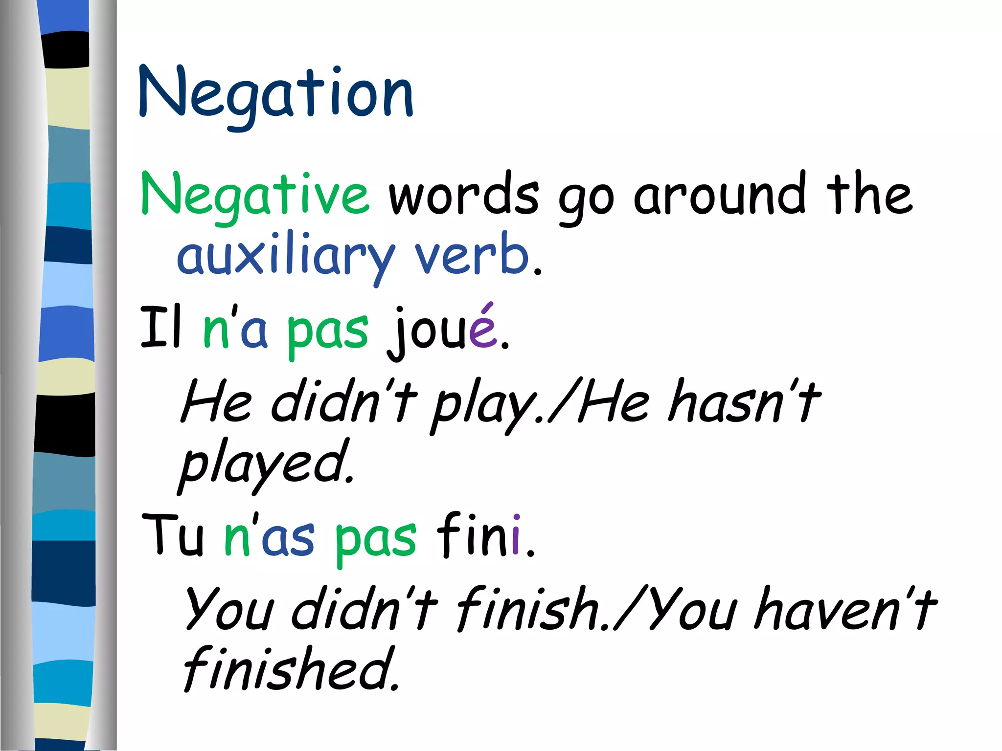 Passé Composé with avoir | PPT