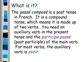 Passé Composé with avoir | PPT