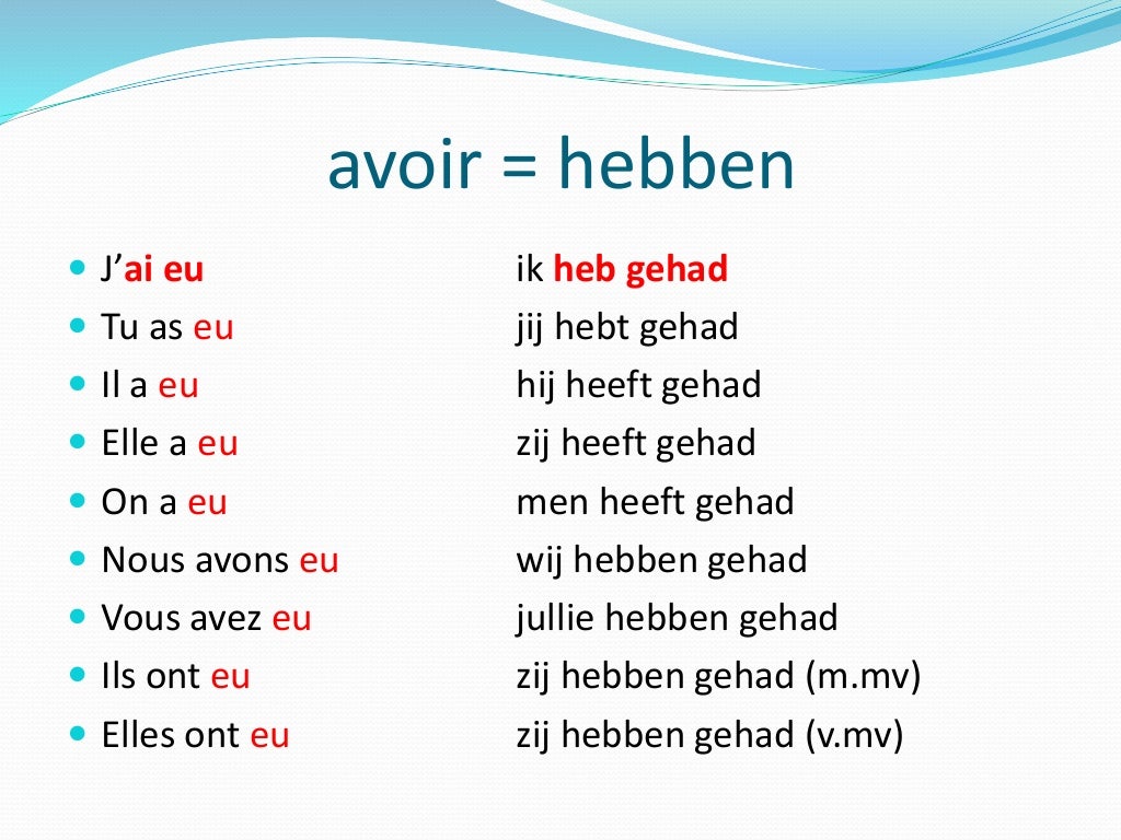 Passé composé van de werkwoorden être + avoir