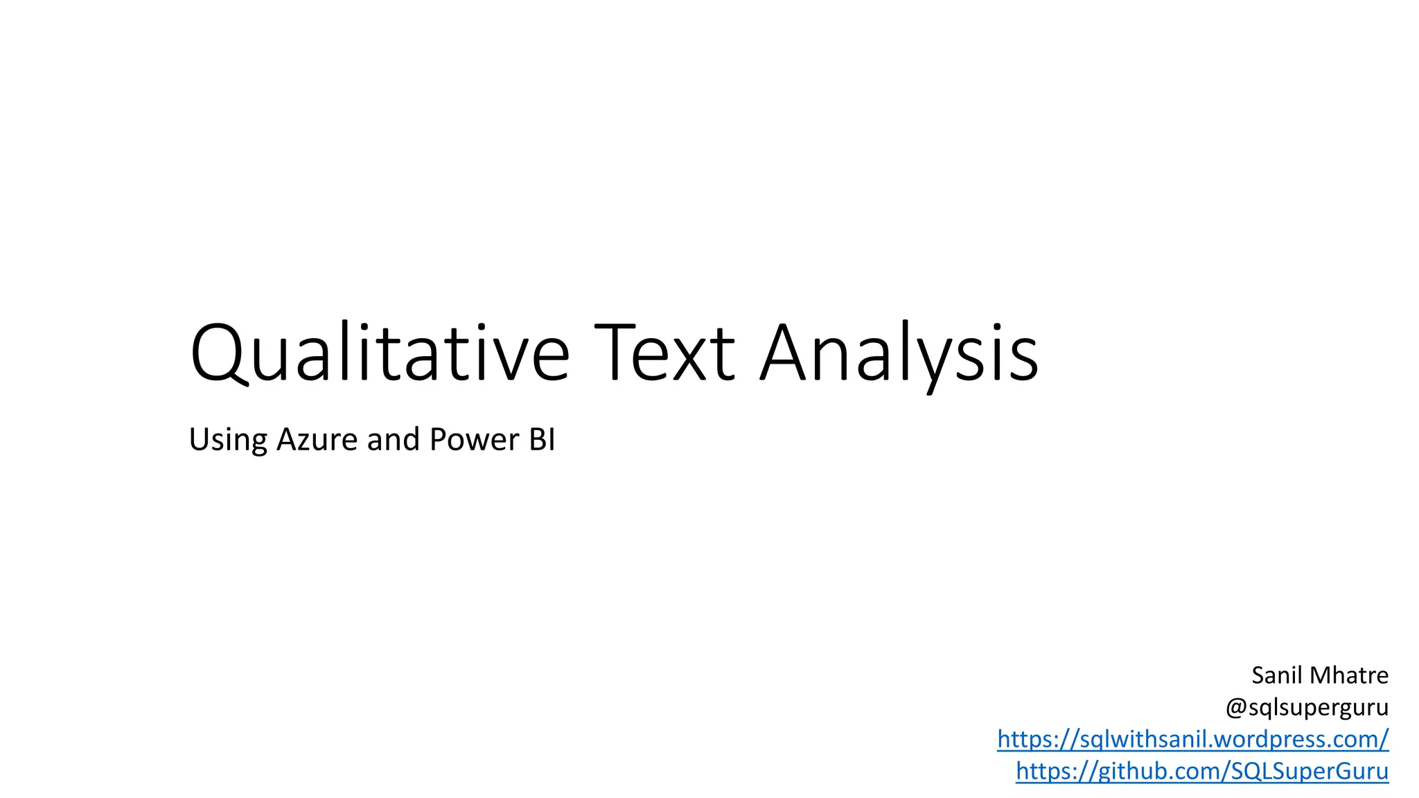 Text Mining And Sentiment Analysis With Power Bi And Azure Pptx Databases Computer Software