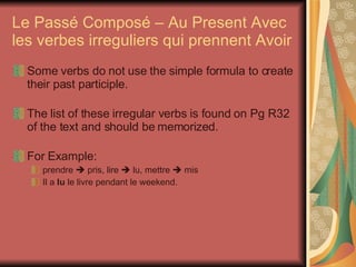 Passe Compose Powerpoint Fr3 | PPT