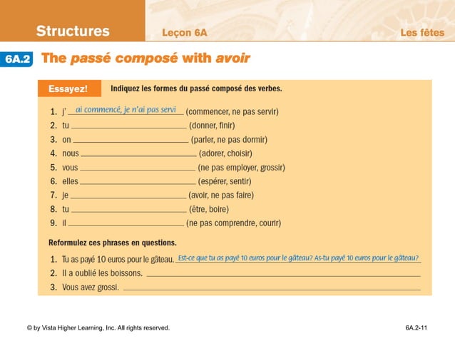 passe compose avec avoir_grammar_slides.ppt