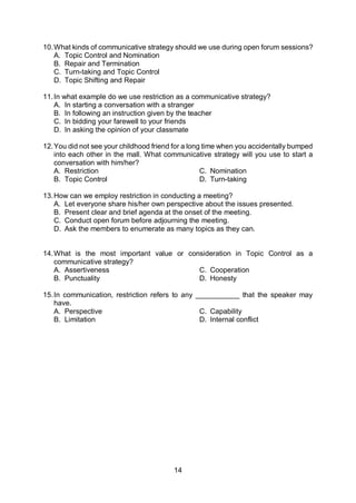 Communicative Strategies Oral Communicat | PDF