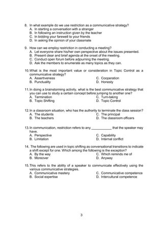 Communicative Strategies Oral Communicat | PDF