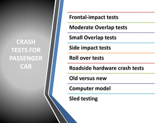 Passenger car crash testing ARAI and Euro-NCAP | PPTX
